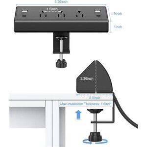 Office | Desk Clamp Power Stripdesktop Mount Surge Protector4w Fast ...